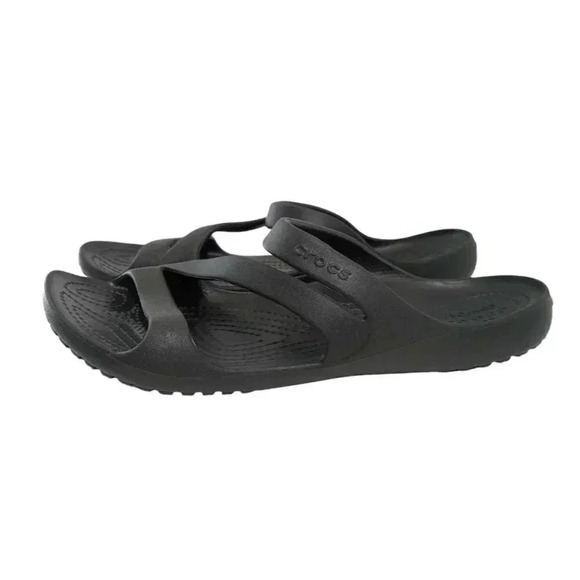 CROCS | Shoes | Crocs Kadee Ii Black Flip Flop Slip On Slide Sandals Sz ...